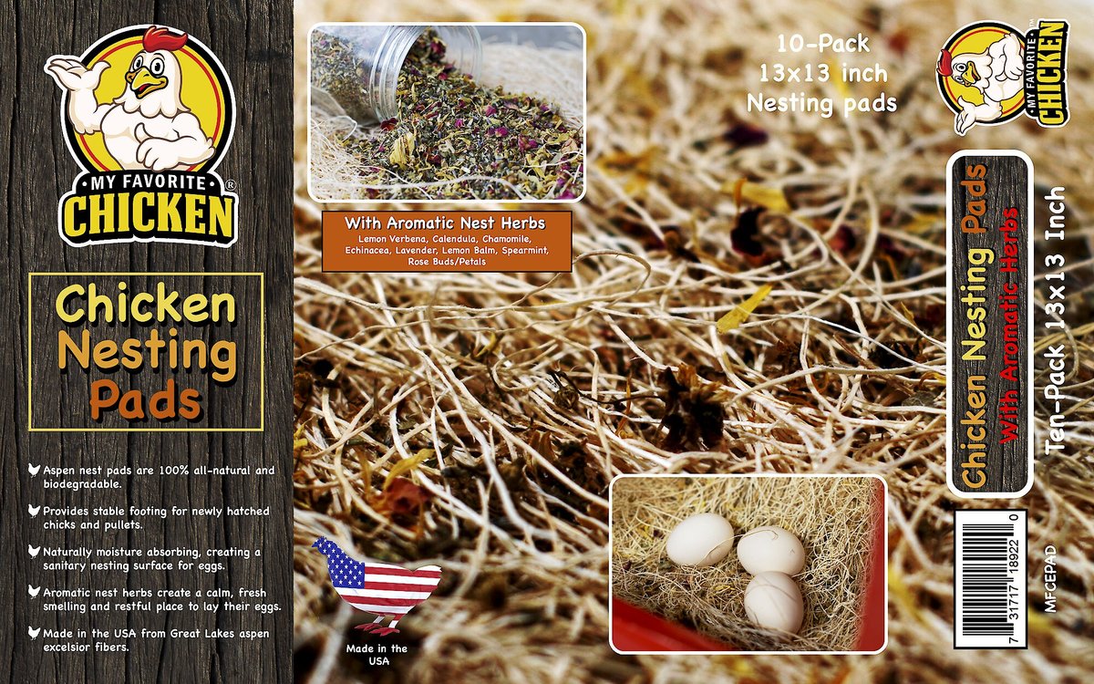 Chicken Nesting Pads with Aromatic Nest Herbs | Natural Excelsior Aspe