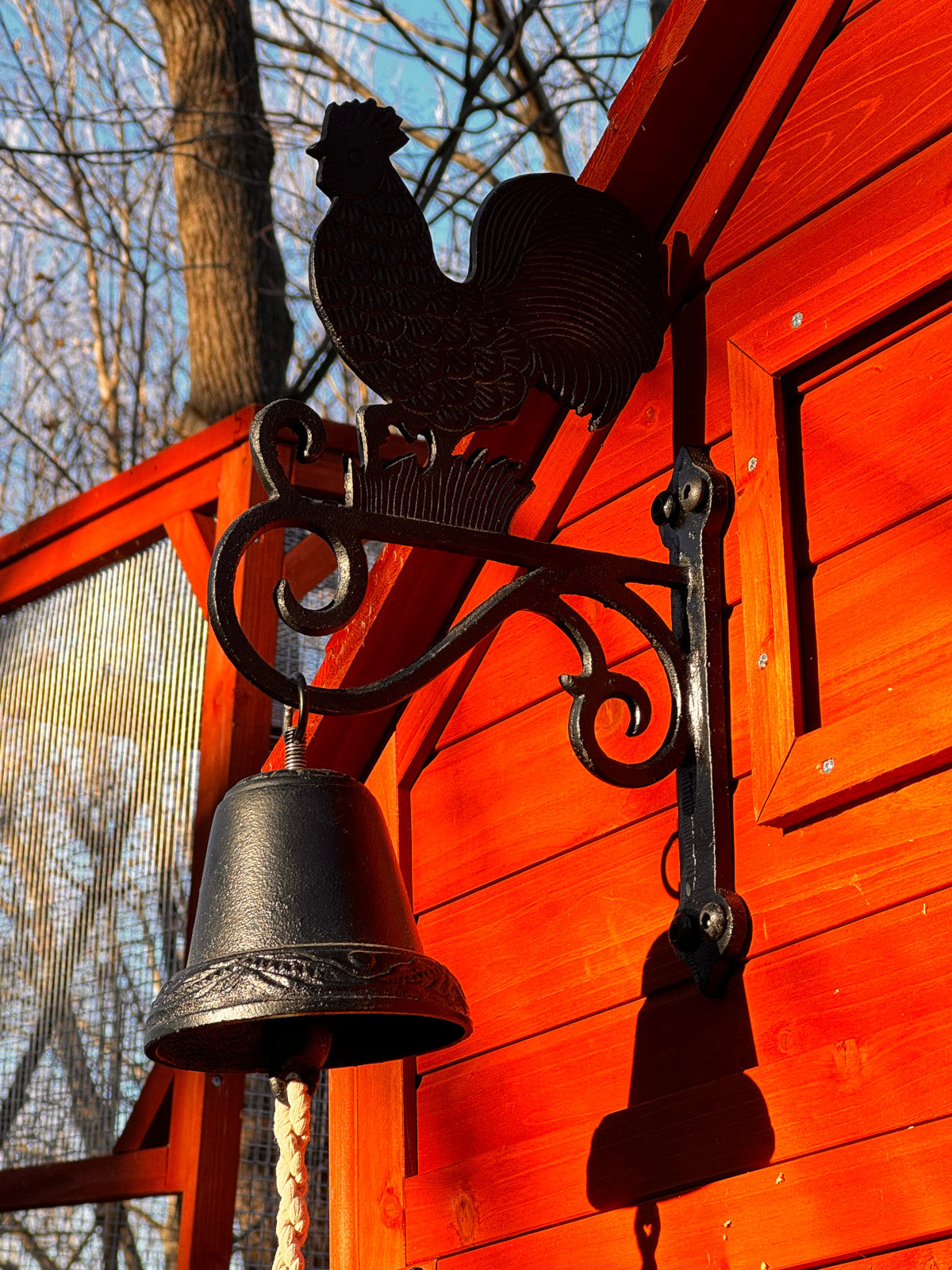 Cast Iron Rooster Bell for Chicken Coops, Homes and Gardens
