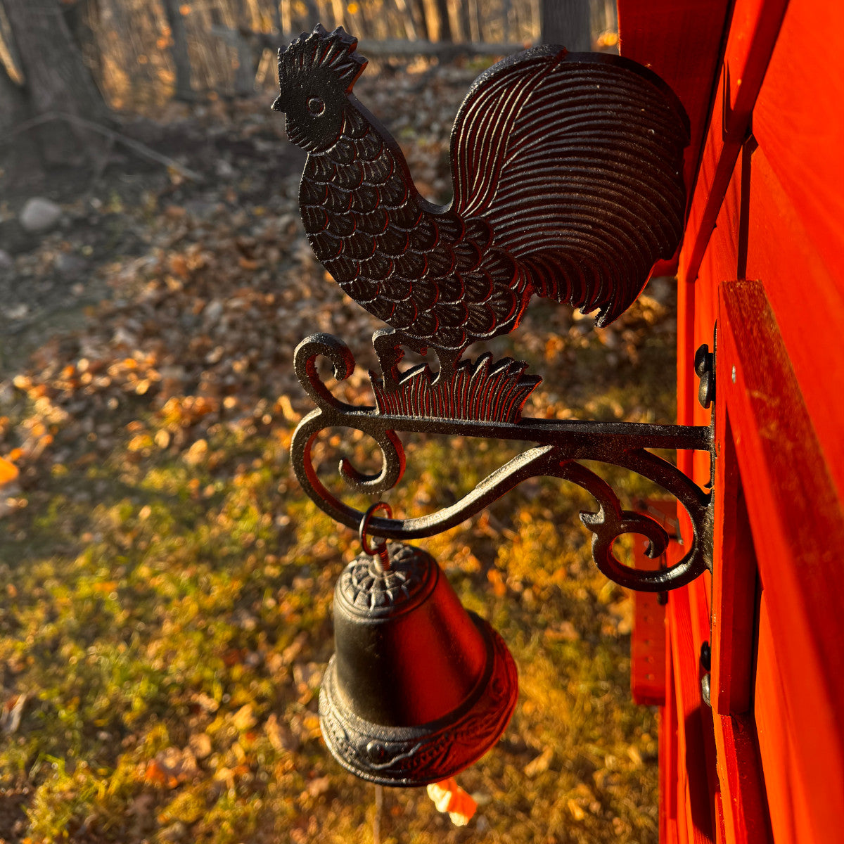 Cast Iron Rooster Bell for Chicken Coops, Homes and Gardens