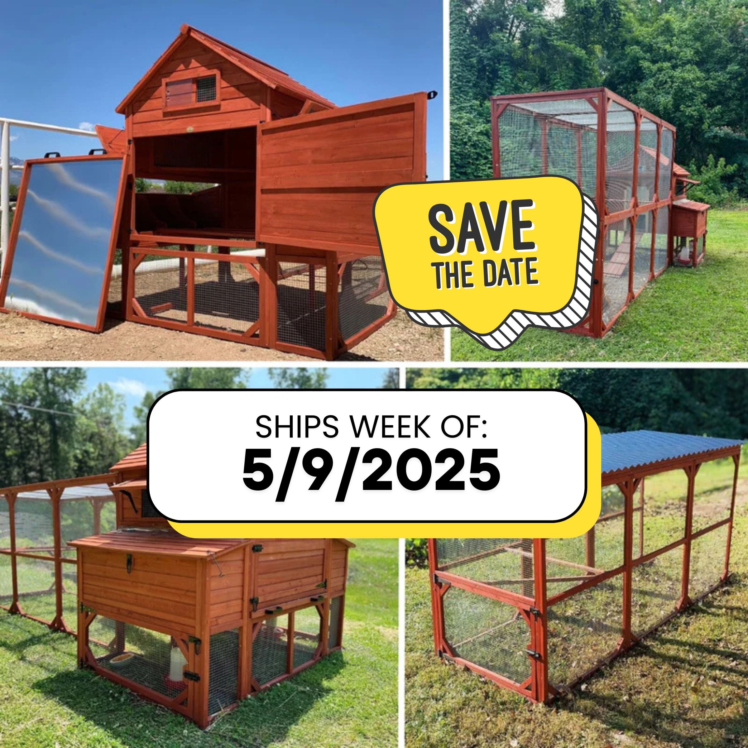 BUNDLE: Rhode Island Chicken Coop for 10+ Chickens + Run + Roof