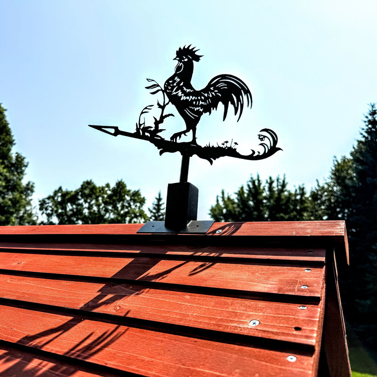 Premium Chicken Weathervane in Black Steel - 2-4 Day Delivery