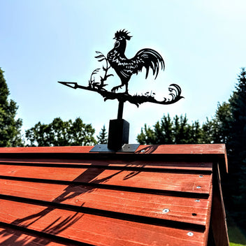 Premium Chicken Weathervane in Black Steel - 2-4 Day Delivery