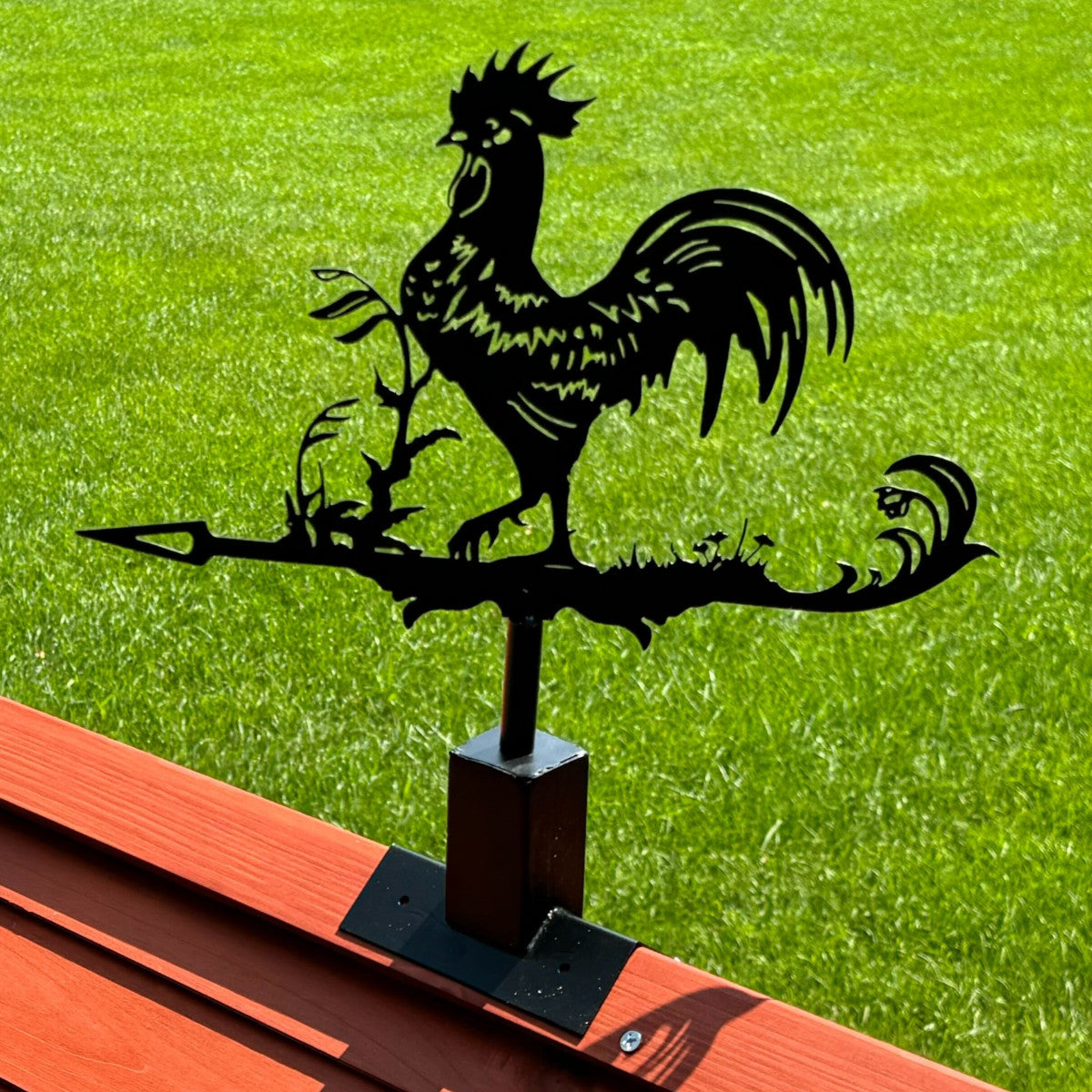 Premium Chicken Weathervane in Black Steel - 2-4 Day Delivery